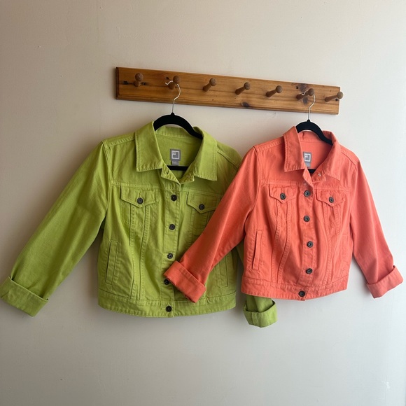 jcpenney | Jackets & Coats | 2 Lightweight Denim Jackets Greenl Coralpl ...